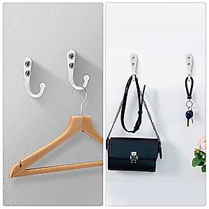 BokWin 20PCS White Wall Mounted Coat Hooks Single Coat Hanger,Mug Hooks Rustproof Wall Hooks for Towel Hat Key Bag on Bathroom, Kitchen, Livingroom