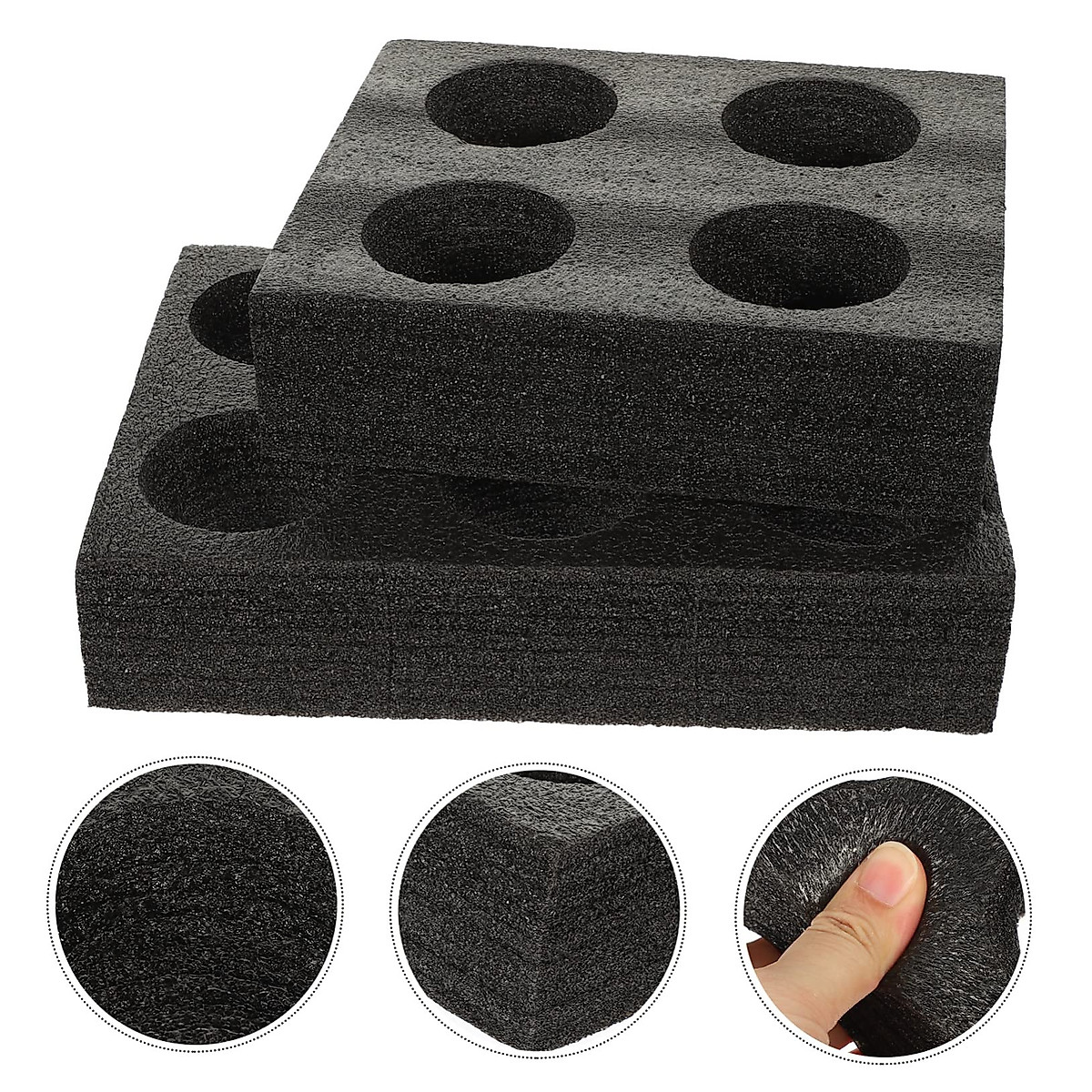 Housoutil 4 Pcs Pearl Cotton Cup Holder Takeaway Cup Trays Coffee Mug Holder Disposable Coffee Trays Drink Holder Trays Portable Coffee Cup Cold Drinks Holder Trays Outdoor Container