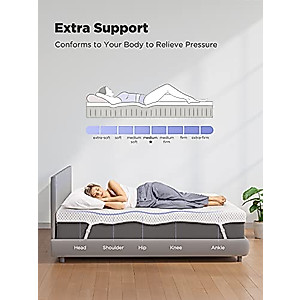 PERLECARE 3 Inch Gel Memory Foam Mattress Topper for Pressure Relief, Premium Soft Mattress Topper for Cooling Sleep, Non-Slip Design with Removable & Washable Cover, CertiPUR-US Certified - Queen