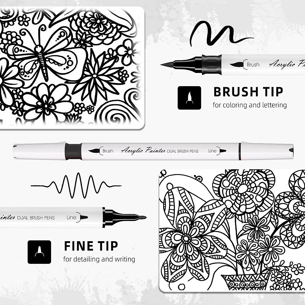 Mogyann Black Paint Pen, 12 Pack Acrylic Paint Markers for Canvas, Wood, Stone, Ceramic