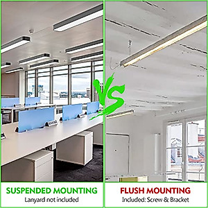 bulbeats 4ft LED Flush Mount Light Fixture, 50W Linear Kitchen Ceiling Light Fixtures, 7000LM 5000K Led Wrap-Around Shop Lights for Garage Office, Fluorescent Light Replacement(6 Pack)