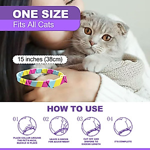 TachengMc 4 Pack Calming Collar for Cats, Cat Collars Efficient Relieve Reduce Anxiety Stress，Make Comfortable Relaxed，Pheromones Collar, Cat Calming Collar Kitten Supplies, Lasting 60 Days, Rainbow