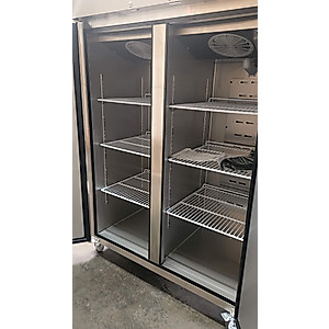 Aceland ARF-48B Reach-in Double door COMBO Refrigerator & Freezer 36 Cu. Ft. for Restaurant, Bar, Shop, Residential(Commercial Kitchen Equipment), Silver