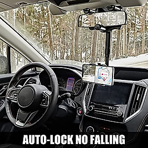 SXhyf Rear View Mirror Phone Holder, 2023 Rotatable and Retractable Car Phone Holder, Universal Car Phone Holder Mount, Cell Phone Holder Car Fit for iPhone 11 12 13 14 Pro Max Samsung All Phone