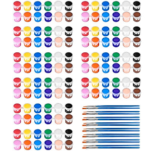 10 Pack Mini Acrylic Paint Set,12 Colors Acrylic Paint Strips for Kids&Adults Craft Paint,140 PCS Kids Paint Set Container Strips Storage, Perfect for Home Birthday Classroom Party Favors……