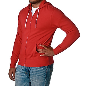 Independent Trading Co Unisex Full Zip Hooded Sweatshirt AFX90UNZ, Red, X-Large