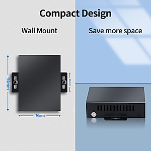 SODOLA 2 Port POE Extender 10/100Mbps,1 in 2 Out POE Repeater for Security Systems IP Camera, PoE Amplifier, PoE Booster, Wall-Mount, IEEE 802.3at / 802.3af, Metal Housing Network PoE Signal Extender