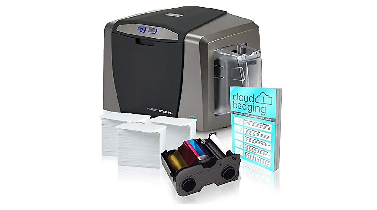 Fargo DTC1250e ID Card Printer Bundle - Easy Badge Printing