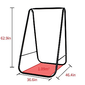 PIRNY Hammock Chair Stand,Include Large Hanging Indoor Swing,MAX Load 500 LBS, Heavy-Duty Steel Hammock Stand for Indoor Outdoor(Grey)