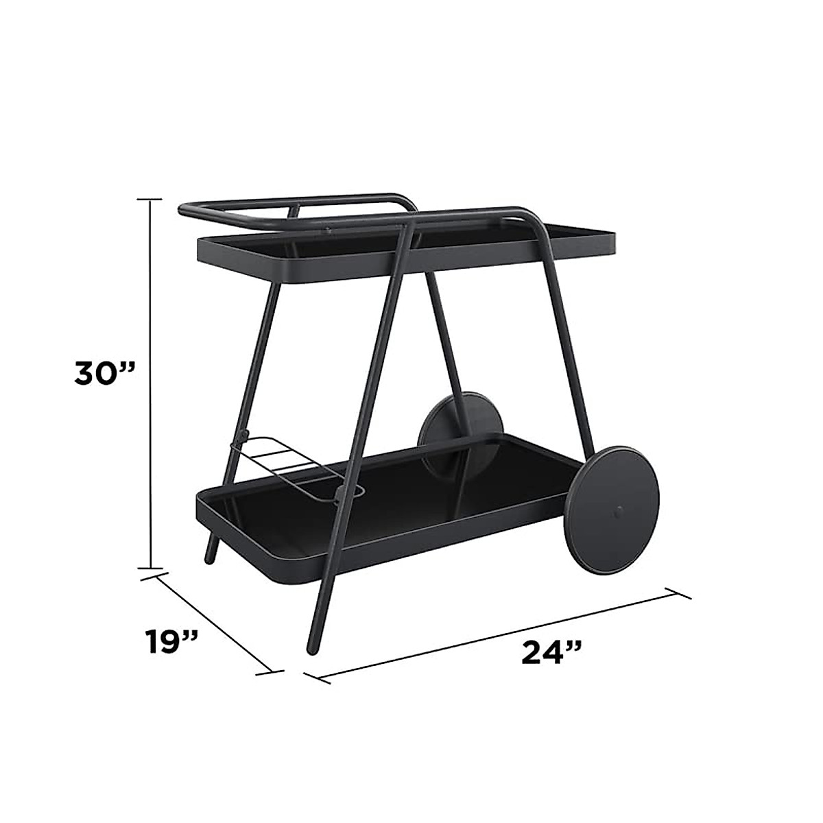 Novogratz Poolside Barbie Bar Cart, Charcoal