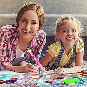 Outus 5D DIY Diamond Painting Tools with 2 Pieces Handmade Resin Diamond Painting Pen, Anti-Slip Mat, Plastic Diamond Trays, Clay Box, Drill Point Accessories Kits for Adults and Kids DIY Craft Arts