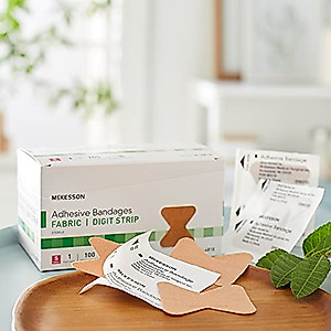 McKesson Adhesive Bandages, Sterile Fabric Digit Fingertip, Tan, 1.7 in x 2 in, 100 Count, 1 Pack