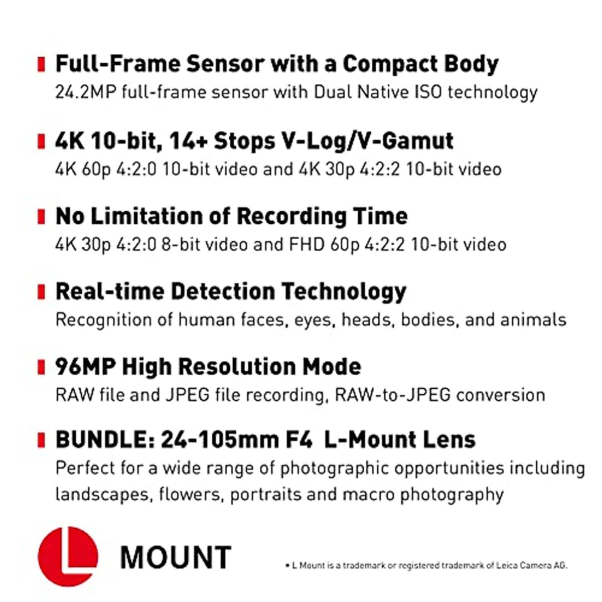 Panasonic LUMIX S5 Full Frame Mirrorless Camera (DC-S5BODY) and LUMIX S 24-105mm F4 Lens (S-R24105)