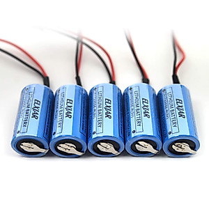 elxjar (5-Pack) 3V PLC Lithium Replacement Battery for Mitsubishi Q6BAT, 130376, CR17335SE-R, BKO-C10811H03 - PLC Programmable Logic Control