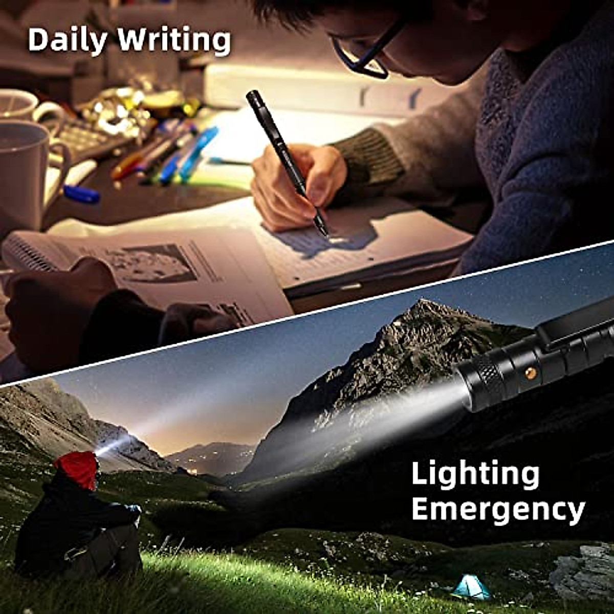 QEZEZA Gifts for Men Dad Him, 8 in 1 Multitool Pen Set, Cool Gadgets for Men Gifts, Unique Mens Gifts for Valentines Day Christmas, Black