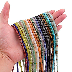 BEADIA Natural Lemo Jade Spacer Beads Caps Loose Semi Gemstone for Beading Jewelry Making 4mmx2mm 38cm