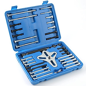 Thorstone 46pcs Harmonic Balancer Puller Set, Steering Wheel Flywheel Crankshaft Pulley Puller