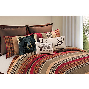 C&F Home Sleepy Forest Deer Antler Lumbar Tufted Pillow Decor Decoration Fall Throw Pillow for Couch Chair Living Room Bedroom 12 x 24 Tan