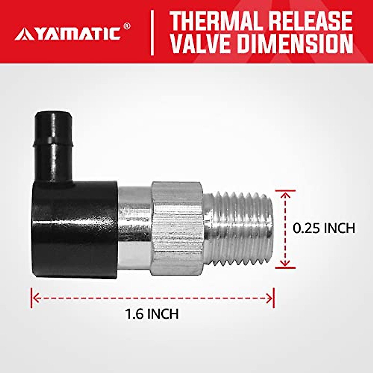 YAMATIC Heavy Duty Thermal Release Valve for Pressure Washer Pumps Replacement Fit All Axial Cam Pumps, 1/4 Inch NPT, Aluminum, 2-Pack