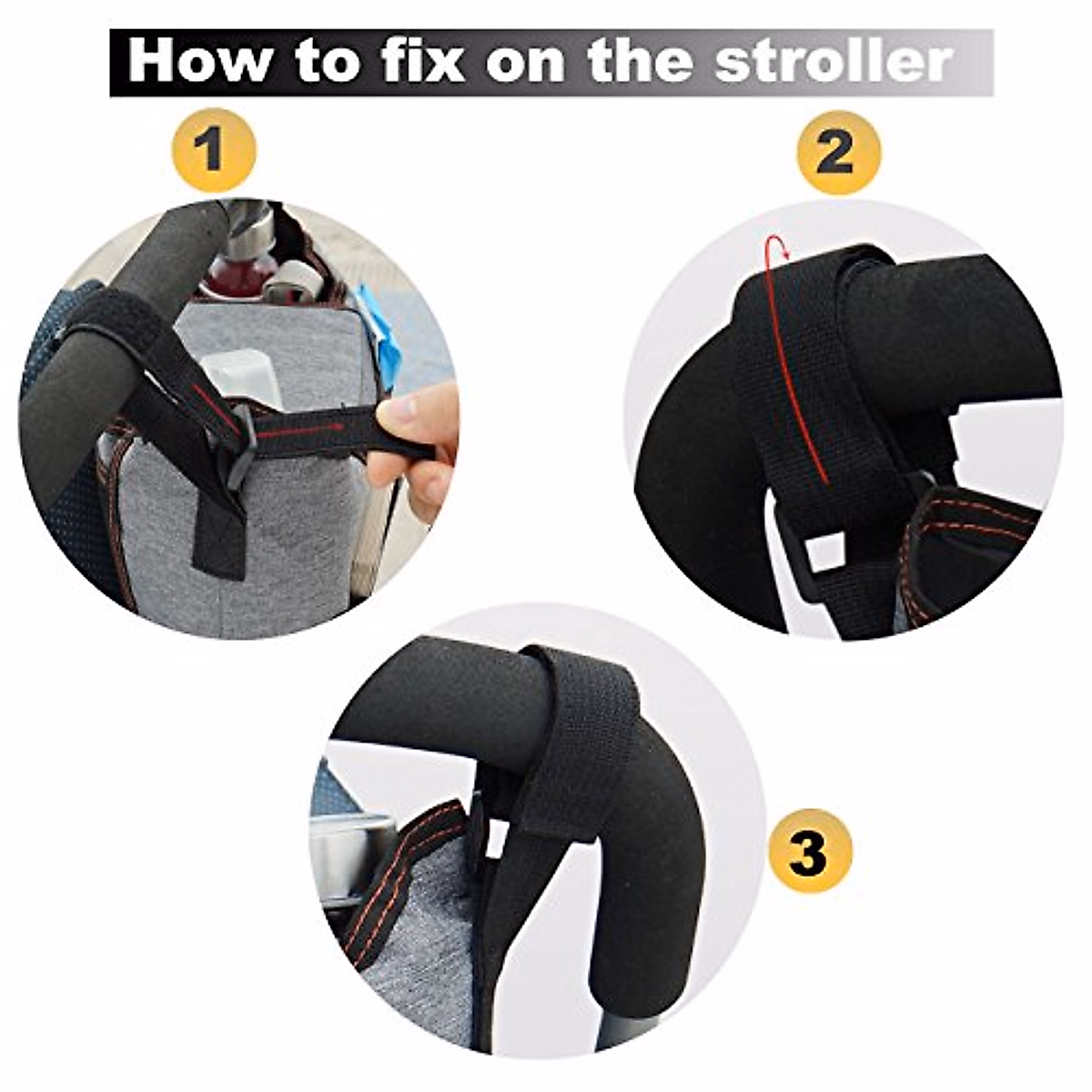 BlueSnail Stroller Bag Fits Stroller Organizer - Extra-Large Storage Space for iPhones, Wallets, Diapers, Books, Toys, & iPads (Grey)