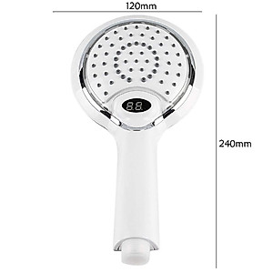 FUTENI Shower Head LCD Hand Shower Led Handheld Shower Head with Temperature Digital Display 3 Colors Change Water Powered Shower Sprinkler Showerhead