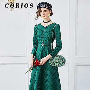 CORIOS Rhinestone Evening Bag for Women Sparkly Sequin Purse Bridal Wedding Handbag Glitter Shoulder Bag Crystal Clutch Bag Elegant Crossbody Bag for Wedding Banquet Cocktail Prom Party Green