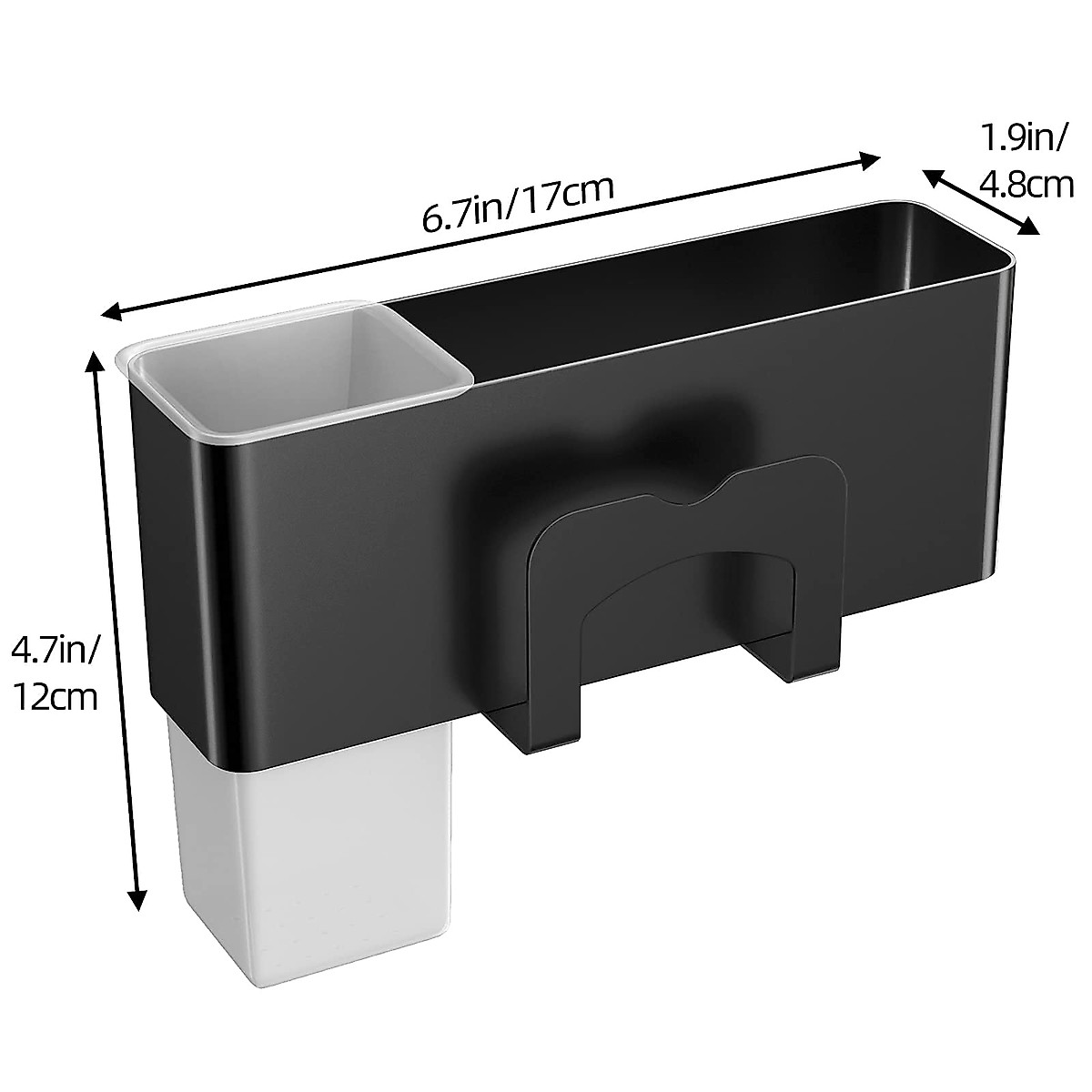 Sink Caddy Sponge Holder, Sponge Caddy and Dish Brush Holder, 3-in-1 Sink Organizer, Come with Sink Stopper Holder, Adhesive Installation, for Kitchen, Bathroom, Matte Black Stainless Steel