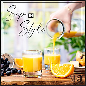 Vikko 5.2 Ounce Small Juice Glasses, Kids Small Drinking Glasses, Tasting Glasses, Small Glass Cups, Thick and Durable Juice Cups, Kids Glass Cups, Heavy Base Juice Glass, Small Glasses Set of 6