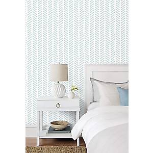 NextWall Mod Chevron Peel and Stick Wallpaper (Sky Blue)