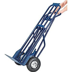 Global Industrial Steel 3-in-1 Convertible Hand Truck with Pneumatic Wheels