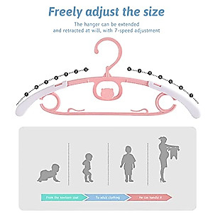 Baby Hangers,20 Packs Adjustable baby hangers for nursery,Non-Slip and Extendable Child Hangers for all children Adjustable Baby Nursery Closet Hangers