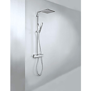 Grohe 26420000 Euphoria Cube Shower System with Thermostat for Wall Mount, Starlight Chrome