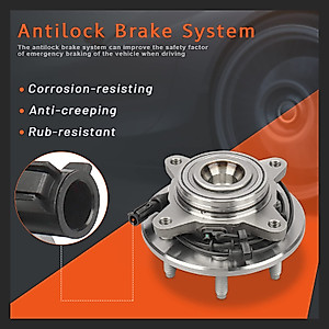 DRIVESTAR 515042 Front Left/Right Wheel Hub & Bearing Assembly for Ford Expedition, for Lincoln Navigator 2002 03 04 05 06, 2WD, 6 Lug w/ABS