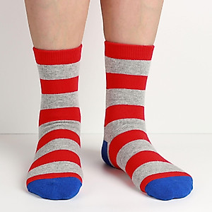 COTTON DAY Kids Boys Fun Novelty Socks Colorful Pattern Design 8-10 Years Shark Stripes Size L (10)