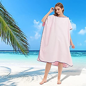 ZHAOLEI Robe Cloak Hooded Poncho Quick-Drying Swimming Hooded Towel Beach Surfing Poncho Compact Lightweight Towel (Color : Black, Size : 110 x 90 cm)