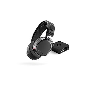 SteelSeries Arctis Pro Wireless Gaming Headset - High Fidelity 2.4 GHz Wireless - Mixable Bluetooth - Non-Stop Dual Battery - OLED Base Station - AI Noise Canceling Mic - PC, PS5, PS4, Mobile - Black
