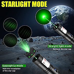 LUEIIN Green Laser Pointer, Long Range Laser Pointer 10000 Feet Visible Beam, Rechargeable Green Laser Pointer High Power for Presentations