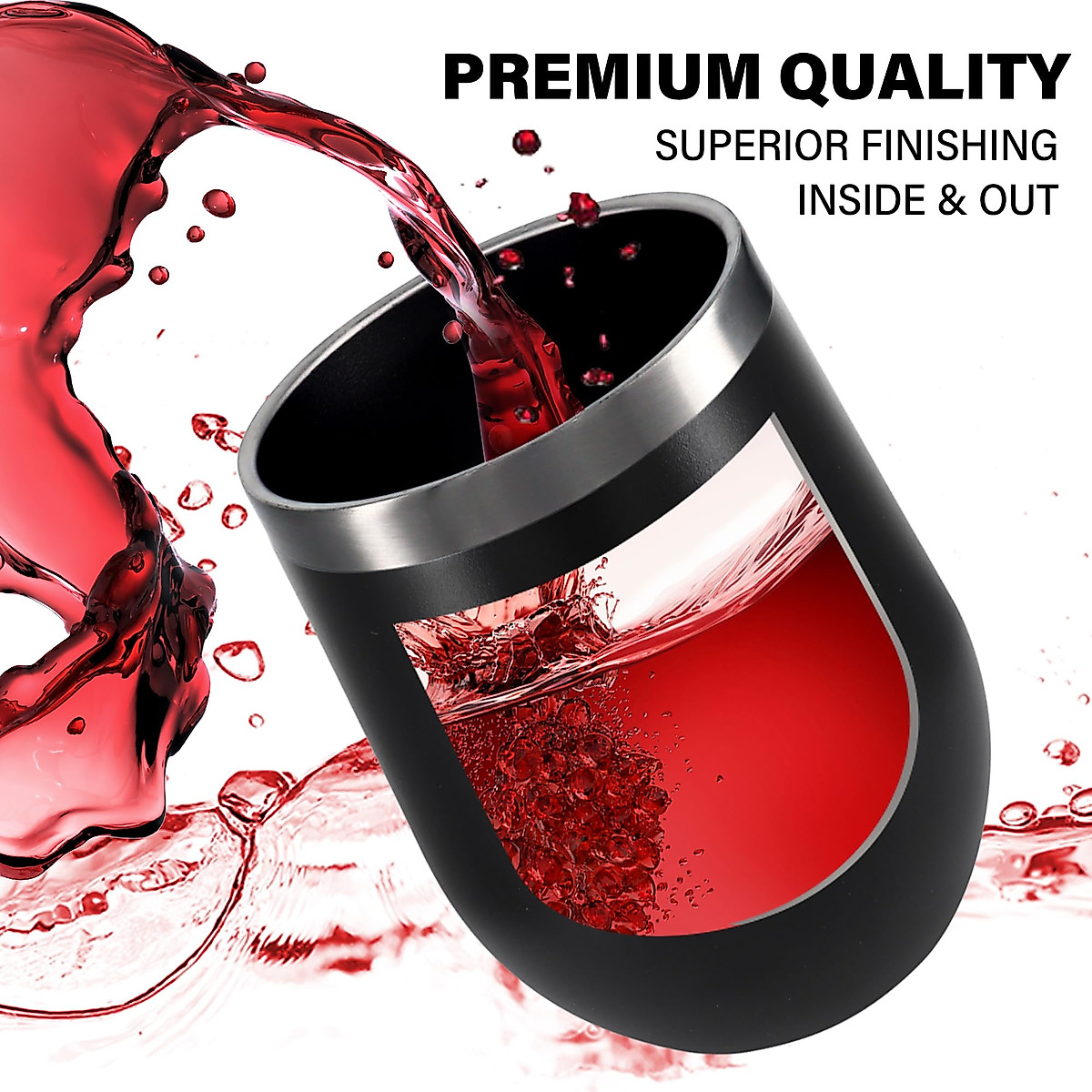 KAIRA Butterfly Tumbler,12 OZ Wine Tumbler with Lid 18/8 Vacuum Stainless Steel Coffee Mug Gifts Idea for Women (Pack of 1)