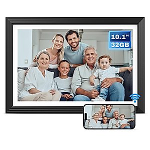 10.1 inch Digital Picture Frame, IPS Touch Screen Smart Electronic Photo Frame WiFi with 16GB Storage, Electric Video Photo Frame Slideshow with App, Auto-Rotate, Mother‘s Day Gifts for Mom