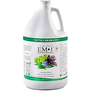TeraGanix EM-1 Plant Growth, Microbial Inoculant Concentrate (1 Btl = 128 Gal), Soil Conditioner, Root Enhancer, Liquid Probiotic for Soils & Plants, Seed Germination, Garden, Lawn Care (1 Gallon)