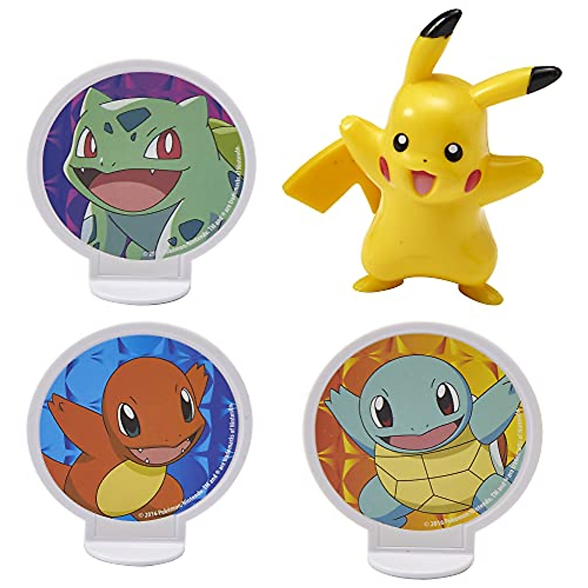 DecoSet® Pokemon Light Up Pikachu Cake Topper, 4 - Piece Decoration Set, Birthday Decorations For All Size and Shape Cakes