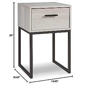 Signature Design by Ashley Socalle 1 Drawer Nightstand, Natural Beige
