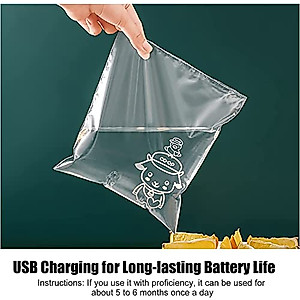 Mini Bag Sealer, Portable Vacuum Sealers 3 In 1 Mini Bag Sealer with Sealing & Cutting & Magnetic for Chip Bags, Plastic Bags Kitchen Gadget (Grey)