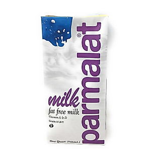 Parmalat Fat Free UHT Shelf Stable Milk 1 Qt (Pack of 6)