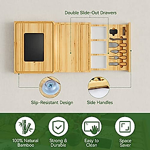 Maxboro Extra Large Charcuterie Board Set, Mothers Day Gifts for Mom from Daughter Son, Premium Bamboo Cheese Board and Knife Set, Cool Meat & Cheese Platter Tray, House Warming Gifts for New Home