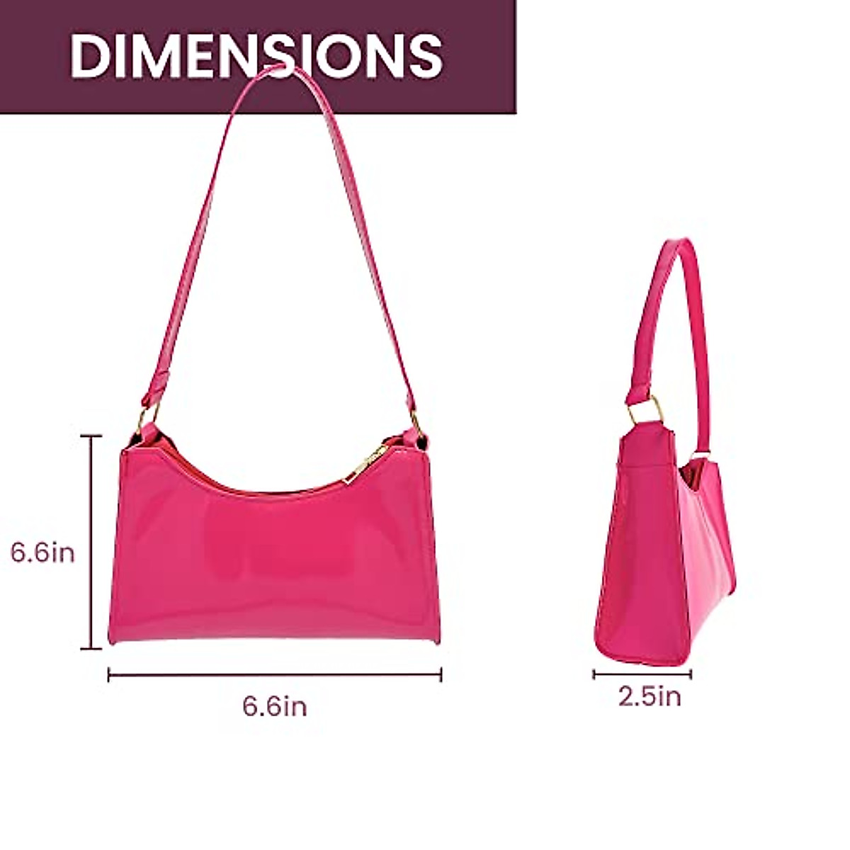 Vivienne Fox - Hot pink purse - Chic French Style  - Pink purses for women - Hot pink bag - Pink handbag - Neon pink purse - Pink handbags for women