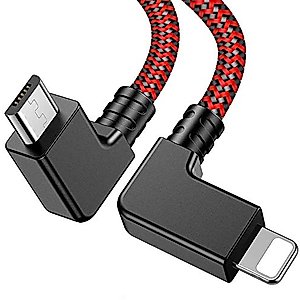 Wondrux Compatible 1FT 90 Degree Micro USB to iOS OTG Data Cable Right Angle Phone Tablet Connector Cord DJI Spark, Mavic Pro, Platinum, Air, 2 Pro, Zoom Remote Controller Accessories