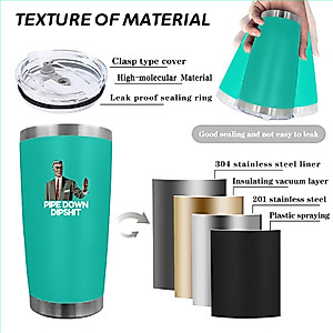 liabiliies Travel Coffee Tumbler 20 oz Pipe Down Dipshit Tumbler with Lid and Straw Insulated Tumblers Stainless Steel Tumbler Funny Gifts for Men