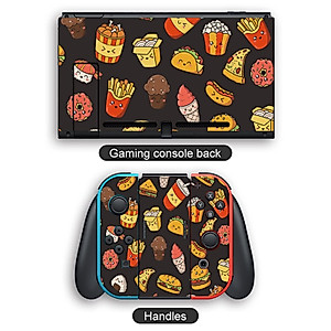 Comic Fast Food Switch Skin Sticker Full Wrap Cover Decal Protective Film Sticker for Switch