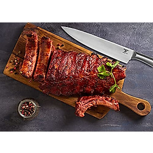 Professional Kitchen Knife Chef Set, Knife Set With Block, Kitchen Knife Set Stainless Steel Scratch Resistant And Rust Proof, Black Knife Block By Moss & Stone. (6 piece)